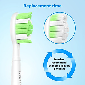 Grasnugie Replacement Toothbrush Head for Philips Sonicare FlexCare ProtectiveClean HealthyWhite 6100 5100 4100 1100 W2 W3 C2 C3 G2 G3 HX6062 HX6064 Electric Toothbrush, 10 Brush Heads