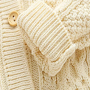 Infant Baby Boys Cardigan Crochet Sweater Toddler Knit Button up Casual Sweatshirt Beige