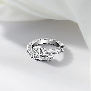 GEVOLCM Au750 Alloy Ring, Diamond Set Alloy Ring, Unique Snake Diamond Ring, Best Gift