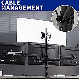 VIVO Quad Monitor Adjustable Heavy Duty Mount, Articulating Stand for 4 LCD Screens up to 24 inches STAND-V004Y