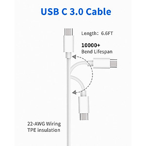 Mac Book Pro Charger - 87W USB C Power Adapter Compatible with 13/14/15 Inch After 2016, for Mac Book Air After 2018, Works 70W 67W 61W 30W 29W, Include Charge Cable（6.6Ft）