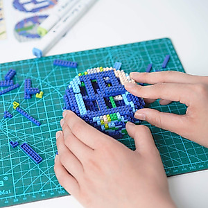 AstroReality: New 3D Pixel Earth Model Building Blocks Set (Pro), 11 Colors and 96 Shapes, Classic STEM Educational Puzzle, Toy for Adults and Kids 12+ (4,000 Pieces)