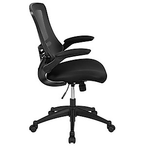 Pemberly Row Contemporary Mid-Back Mesh Office Chair in Black