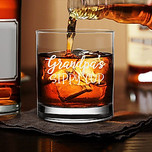 NeeNoNex Grandpa's Sippy Cup Whiskey Glass - Funny Birthday Gift for Papa