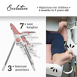 Sweety Fox Baby High Chair Adjustable to 7 Different Heights - Pink Baby Chair - Silla para Comer de Bebe - Foldable High Chairs for Babies and Toddlers