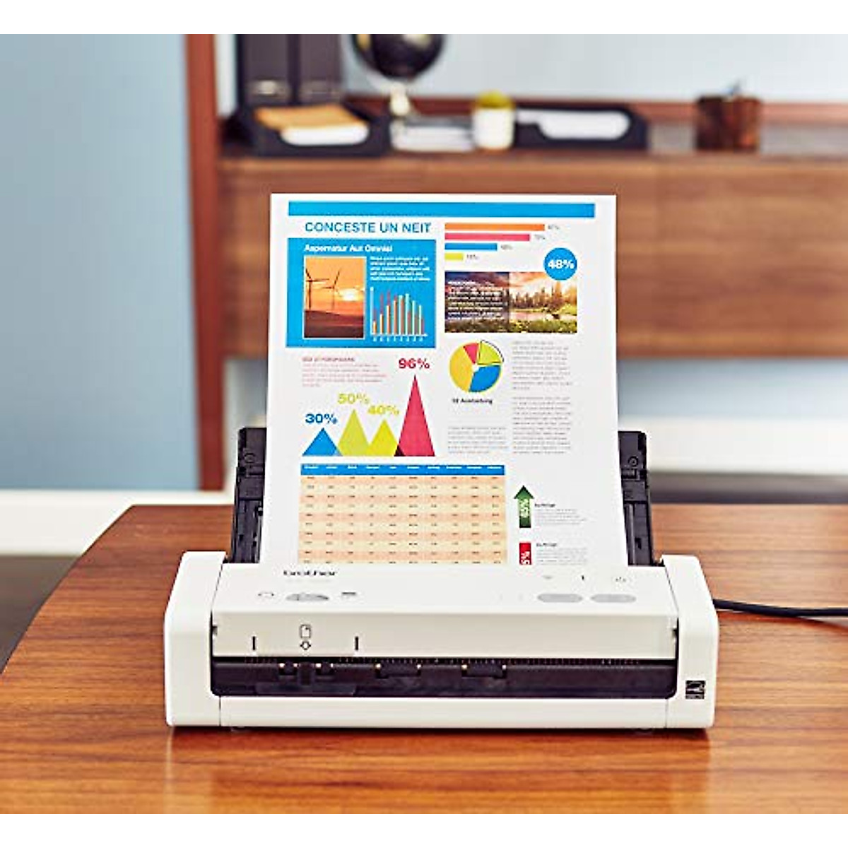 Brother Wireless Portable Compact Desktop Scanner, ADS-1250W, Easy-to-Use, Fast Scan Speeds, Ideal for Home, Home Office or On-the-Go Professionals