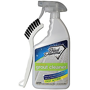 Black Diamond Stoneworks ULTIMATE GROUT CLEANER: Best Cleaner for Tile,Ceramic,Porcelain, Marble Acid-free Safe Deep Cleaner & Stain Remover for Even the Dirtiest Grout. (1-Quart/1-Brush)