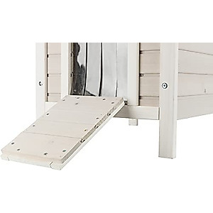 TRIXIE Small Pet House, Wooden Outdoor Shelter, Weatherproof Pet Home, Ideal for Cats, Rabbits, Bunnies, Guinea Pigs, Lt. Gray