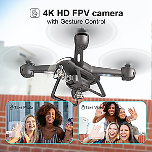 GPS Drone with 4K Camera for Adults Begineer, Dual Positioning 5G WiFi FPV Live Video 40mins Flight Time 2 Cameras RC Quadcopter Drone Auto Return Follow Me (2 Batteries) …