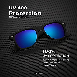KALIYADI Polarized Sunglasses for Men and Women Matte Finish Sun glasses Color Mirror Lens UV Blocking (3 Pack)