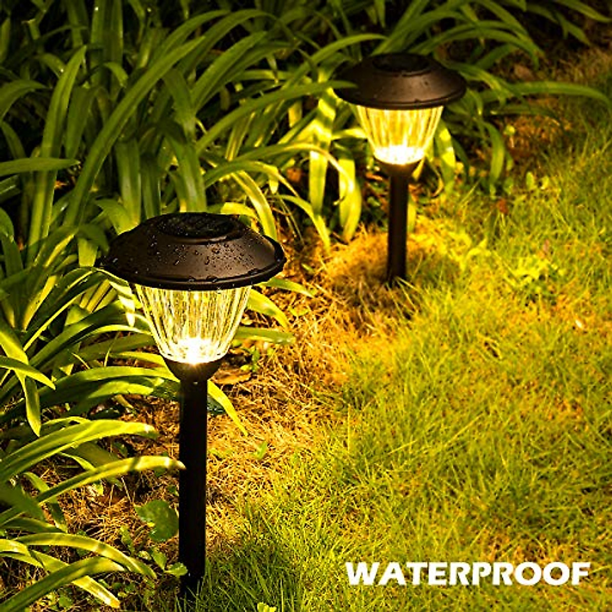 SOLPEX Solar Pathway Lights Outdoor, 6 Pack Solar Powered Garden Lights, Automatic Glass Metal Waterproof Solar Landscape Lights for Landscape, Lawn, Pathway, Walkway and Driveway(Warm White)