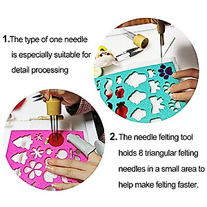 IMZAY Needle Felting Tools, Wool Felting Supplies, Needle Felting Kit with 60 Pcs Needles Felting Needles, Foam Mat, Wooden Handle, Scissors, Perfect for DIY Felting Wool Projects