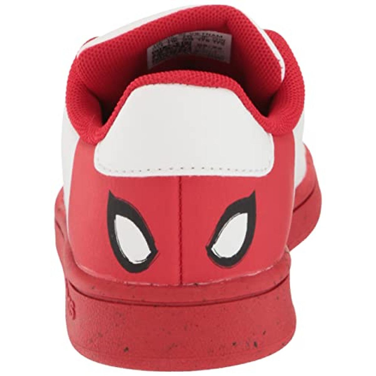 adidas Advantage Tennis Shoe, White/White/Better Scarlet (Spider-Man), 2 US Unisex Little Kid