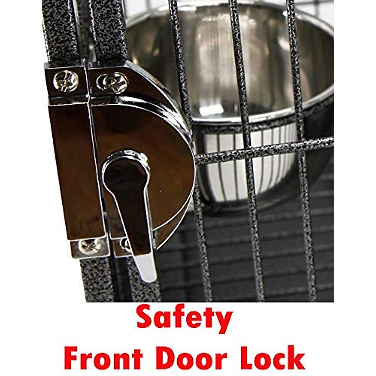 Portable Heavy Duty Travel Bird Parrot Carrier Cage Feeding Bowl Play Stand with Handle