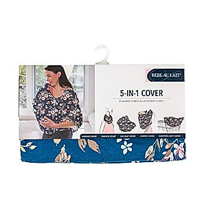 Bebe au Lait 5-in-1 Multi-Use Cover: Nursing Covers for Breastfeeding, Infinity Scarf, Nursing Shawl, Car Seat Cover, Shopping Cart Cover, Carrier Cover, Privacy Nursing Cover- Midnight Floral