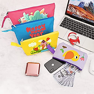 Sinzip 10 Pieces Cotton Canvas Makeup Bag with Bottom and Strap, Multi-Purpose Cosmetic Bag with Zipper Travel Toiletry Pouch, Blank DIY Craft Bag Pencil Bag (Multicolor 02, M) (MN-WB07)