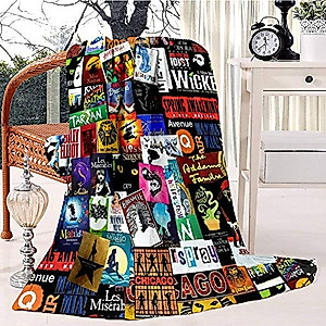 Musicals Collage II Fleece Blanket Soft Plush Throw TV Blanket Bedding Flannel Throw Shawls and Wraps Lightweight for Bed Couch Chair Travel, 59"x78.7"