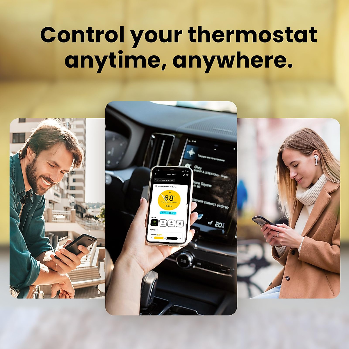Degrii Smart Thermostat - Smart Thermostats for Home with App Control, Multi-Schedule Programming, Geofencing, Easy DIY Setup, Programmable Wi-Fi Thermostat, Black