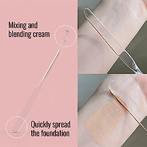 Erinde Handheld Makeup Mixing Palette, Acrylic Transparent Mixing Foundation Tray for Makeup Artist and Beginner, Lipstick Eyeshadow Foundation Color Test Art nail Palette With Foundation Spatula