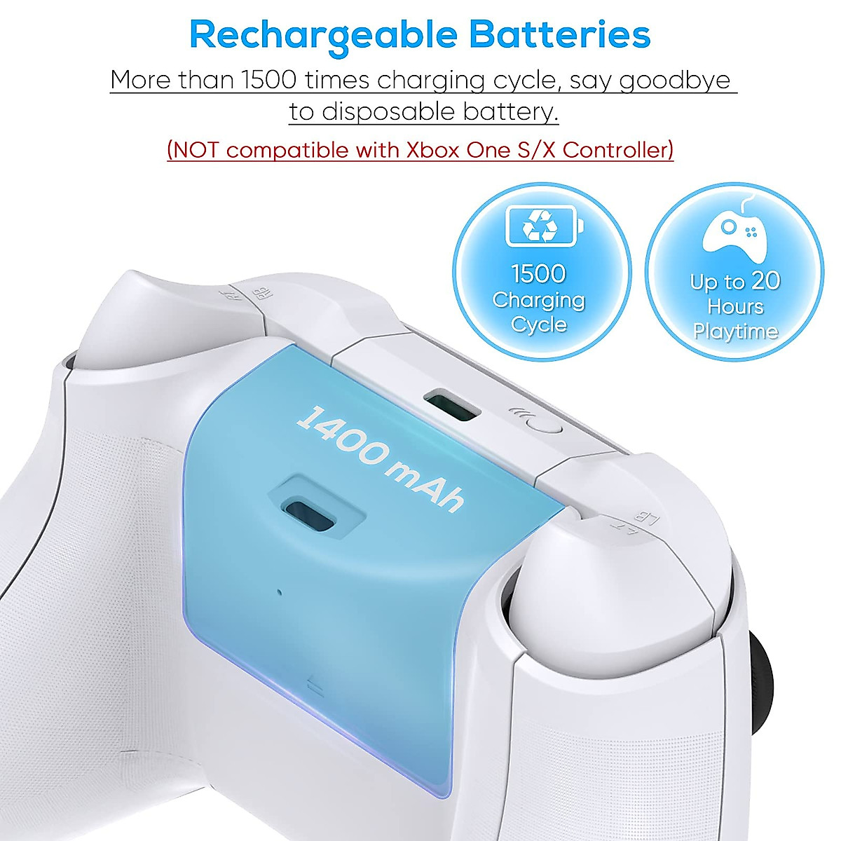 Cooling Fan Stand for Xbox Series S with 4-Pack 1400mAh Rechargeable Battery Pack, YUANHOT Vertical Charging Station Dock Accessories with Controller Charger Port & Cooler System for XSS - White