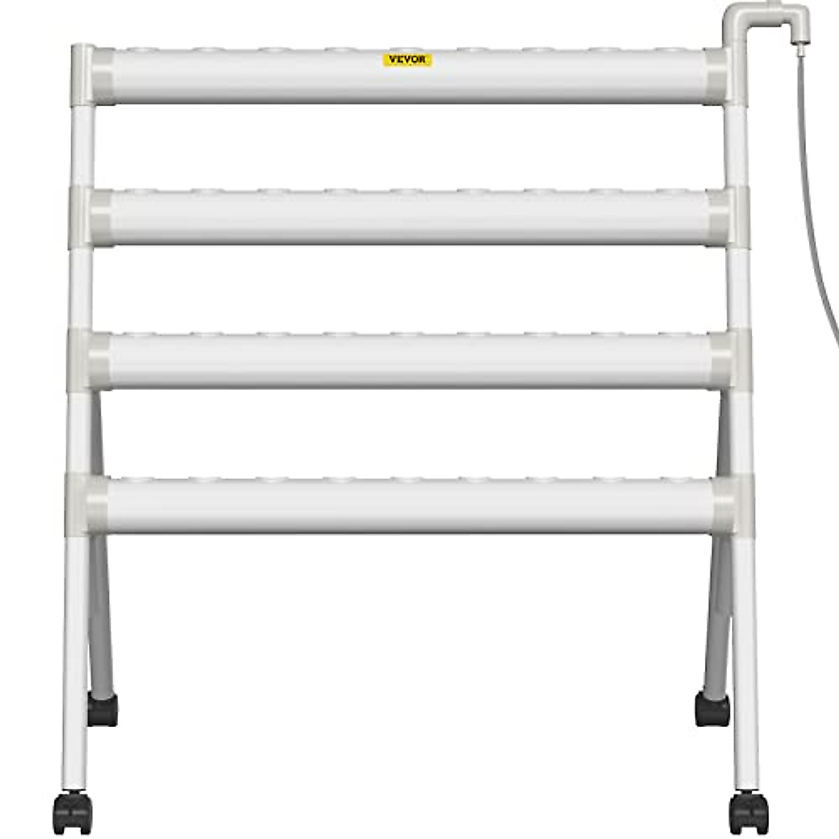 VEVOR Hydroponics Growing System, 36 Sites 4 Food-Grade PVC-U Pipes, 4 Layers Indoor Planting Kit with Water Pump, Timer, Nest Basket, Sponge for Fruits, Vegetables, Herb, White