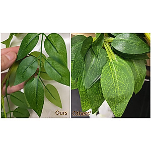 MARTHA&IVAN 26 Stems Artificial Wisteria Garland Fake Wisteria Vine Hanging Flower Bush String for Wedding Garden Party Decoration (26 Stems White)