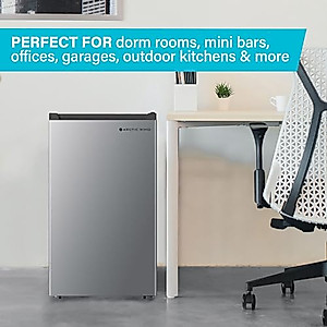 Arctic Wind 2AW1SLF44A 4.4-Cu. Ft Energy Star Compact Refrigerator with Freezer Compartment in Silver