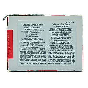 Fresh Color & Care Sugar Lip Set: Sugar Mint Rush Freshening, Rose Tinted Lip Treatment, and Advanced Therapy
