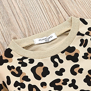 BOEBNOZCV Toddler Baby Girls Boy Leopard Print Sweater Long Sleeve Pullover Tops Blouse Sweatshirt Autumn Clothes (Leopard,5-6T)