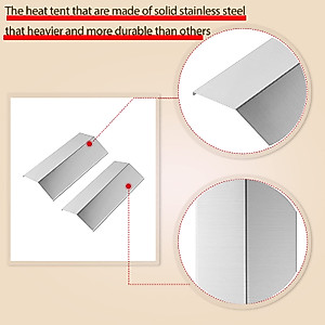 820-0033 Heat Shield Plates Replacement Parts for Nexgrill Parts Flame Tamer 820-0007B 820-0015 820-0007 Heat Plates Megamaster Grill Parts 820-0033M Stainless Steel Heat Tent Burner top 2 Pcs