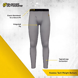 Scent Blocker Shield Series Koretec Tech Weight Pants for Men, Base Layers for Men - Light Grey (Large)