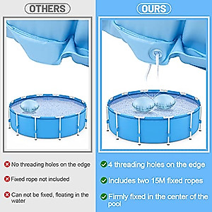 2pcs 4ft Dia. Pool Air Pillows for Above Ground Pools & Patio Furniture Cover Airbag - Winter Closing Winterizing Kit with Ropes, Thicken PVC Ice Equalizer Support Swimming Pool Covers