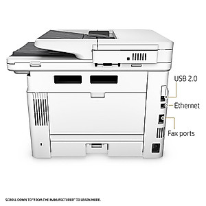 HP LaserJet Pro M426fdn Multifunction Laser Printer with Built-in Ethernet & Duplex Printing (F6W14A) (Renewed)