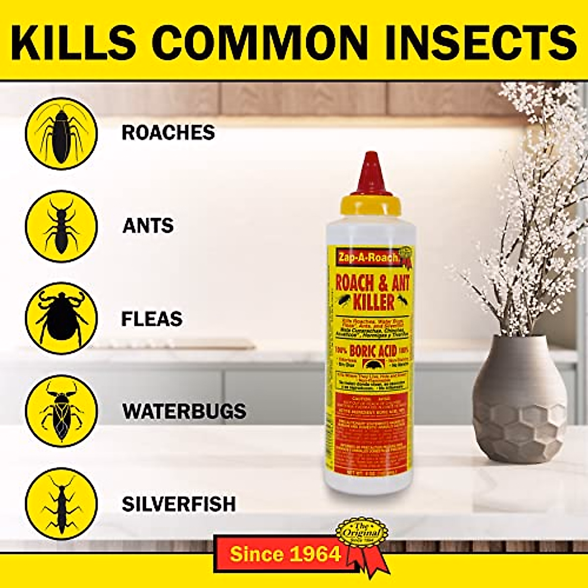 Zap-A-Roach 3 Pk, Boric Acid Roach & Ant Killer NET Wt. 5 Oz. (142 GMS) Each