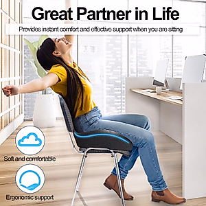 [Upgraded] Ergonomic Tailbone Pain Relief Seat Cushion for Sciatica, Coccyx, Low Back, Hip & Pressure Relief Pillow. Memory Foam Office Chair Cushions Comfortable for Gaming Desk Chair Car Seat