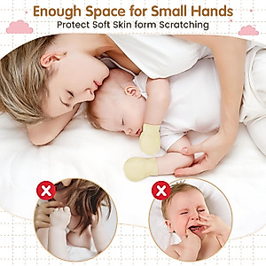 American Trends Baby Beanies for Boys Girls Newborn Infant Hat with Mittens Cute Cotton Hospital Hats for 0-6 Months 3 Pack Black & White & Gray