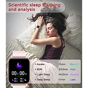 LIGE Smart Watch for Women with Android iOS, 1.83 Inch Bluetooth Calls/Real-Time Notification Smartwatch, 100 Sports, IP68 Waterproof Healthy Fitness Tracker, Pink