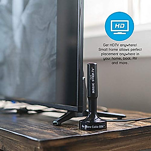 Magic Stick TV MS-50A Model - Antenna TV Digital HD Indoor - Amplified HD Digital TV Antenna for Digital TV Indoor - HDTV Antenna 1080P HD Channels, 16.5ft Coaxial Cable - Black