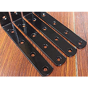 MHMYDZ 4 Pcs Black Steel Heavy Duty"L" Corner Brace Joint Angle Bracket Shelf Bracket Wall Hanging with Screws 125mmX75mm/5 InchX3 Inch Decorative Corner Brackets Joint Angle Bracket