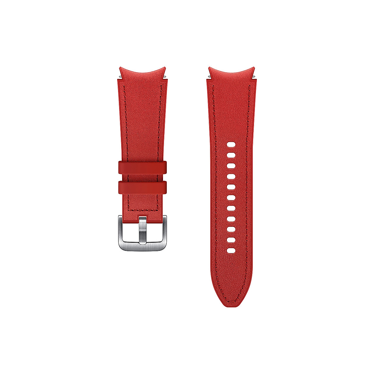 Samsung Hybrid Leather Silicone Watch Band Strap Small/Medium, for Galaxy Watch 4 and Galaxy Watch 4 Classic (US Version),Red
