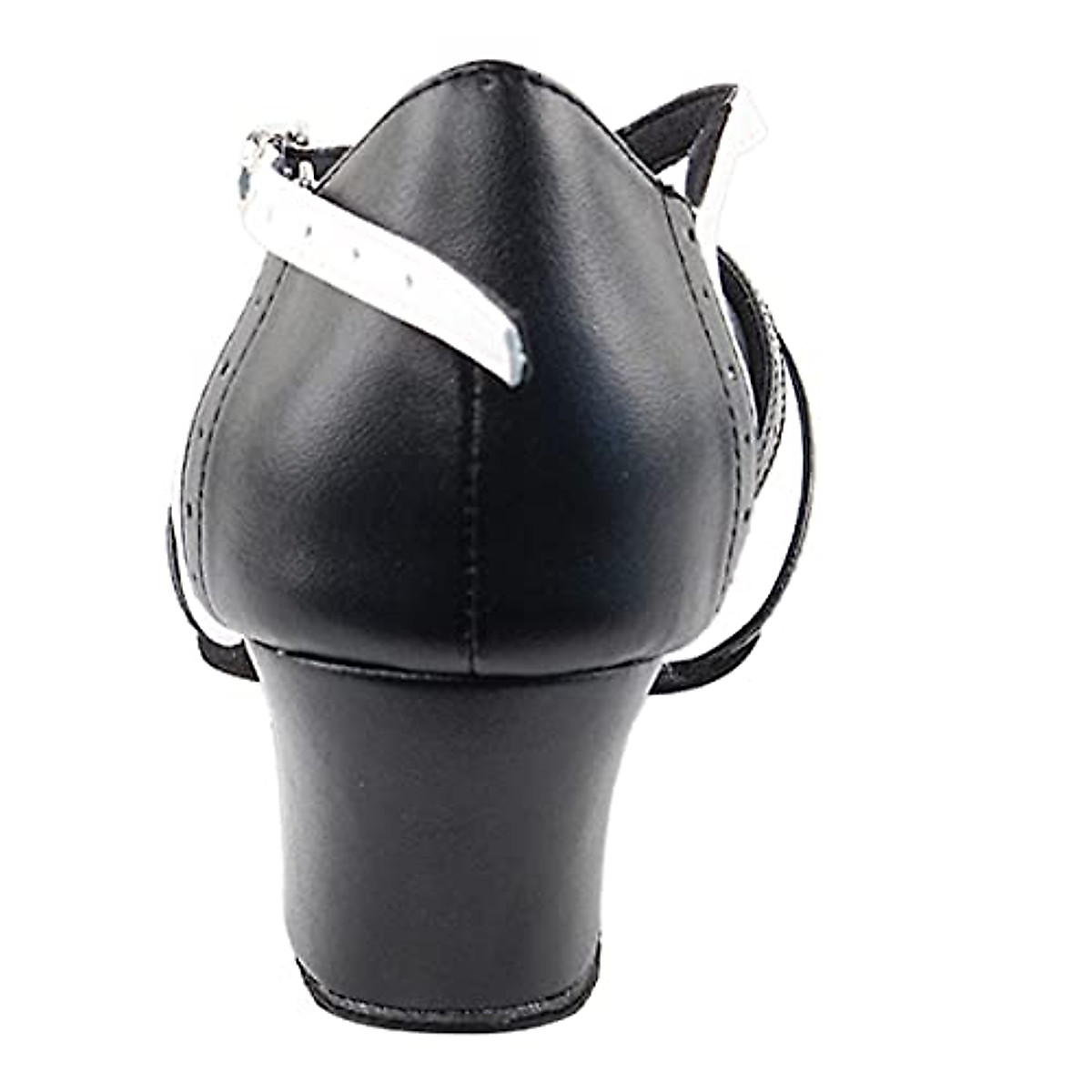 Very Fine Dancesport Shoes Very Fine Ladies Ballroom Salsa Latin Practice Dance Shoes C6035 & 2008 Black White Leather Low Heel Comfortable (C6035 1.6In Cuban Heel, Numeric_7)