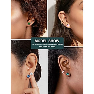 𝟏𝟐 𝐏𝐚𝐢𝐫𝐬 Silver Earrings 𝐒𝐮𝐫𝐠𝐢𝐜𝐚𝐥 𝐒𝐭𝐞𝐞𝐥 𝐄𝐚𝐫𝐫𝐢𝐧𝐠𝐬 Women's Earrings 𝐇𝐲𝐩𝐨𝐚𝐥𝐥𝐞𝐫𝐠𝐞𝐧𝐢𝐜 𝐄𝐚𝐫𝐫𝐢𝐧𝐠𝐬 𝐒𝐞𝐭 Men's Earrings 𝟏𝟐 𝐂𝐨𝐥𝐨𝐫𝐬 Cubic Zirconia Studs Earrings