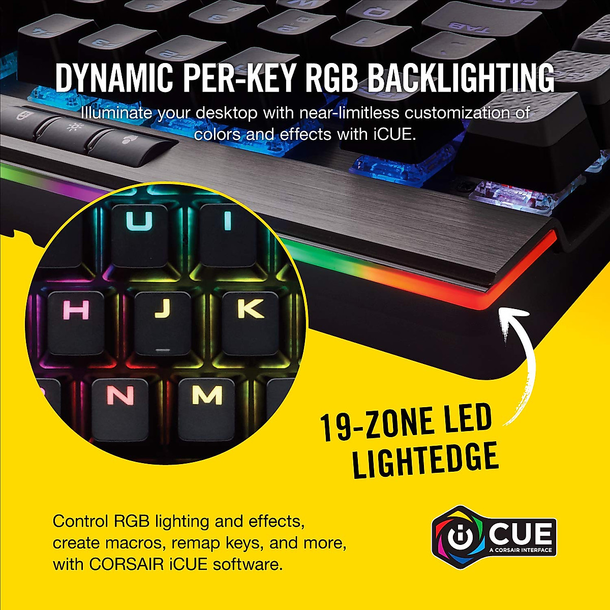 Corsair K95 RGB Platinum Mechanical Gaming Keyboard - 6x Programmable Macro Keys - USB Passthrough & Media Controls - Tactile & Quiet - Cherry MX Brown – RGB LED Backlit