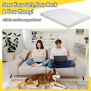 Eazy2hD Furniture Seat Couch Cushions Replacement 20" x 20" High-Density Foam Cushion Sag Repair Soft Chair Square Cushion Foam Support for Sofa Seat Cushiones（Quantity 2）