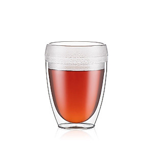 Bodum Pavina Outdoor Shatterproof Double Wall Plastic Tumbler 6-Pack, 12 Ounce, Clear