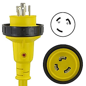 Conntek 17220 Shore Power Y-Adapter 30 Amp Plug to (2) 30 Amp Shore Power Connectors (3-Feet)