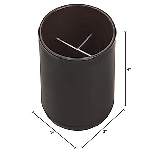 iDesign Cade Holder, Holds Normal Toothbrushes, Spin Brushes, and Toothpaste, 3" x 3" x 4. 5", Matte Black & Cade Holder, Holds Normal Toothbrushes, Spin Brushes, and Toothpaste-White and Gray