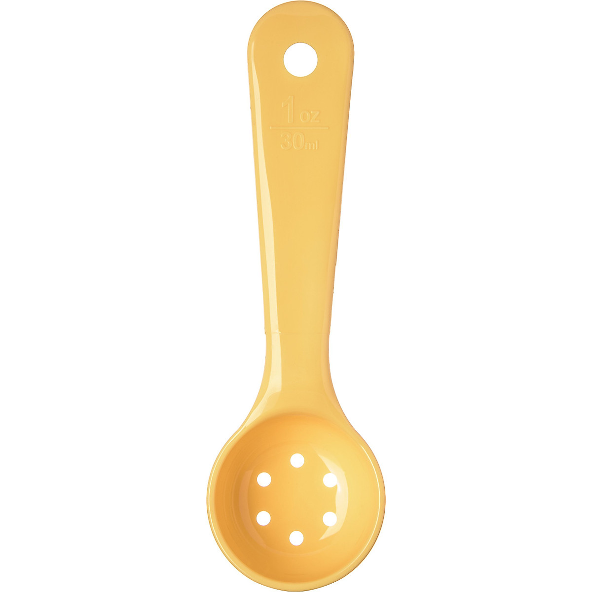 Carlisle FoodService Products 492304 Perforated Short Handle Portion Control Spoon, 1 oz, Yellow