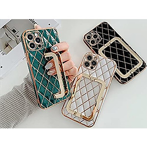 for iPhone 12 Pro Max Cute Case for Women,Luxury Glitter Sparkle Plating TPU Rugged Shockproof Bumper,Bling Soft Rubber Metal Buckle Kickstand Hand Holder Girly Phone Case for iPhone 12 Promax Pink