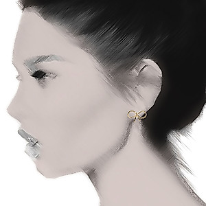 Spinningdaisy Handmade High Gloss Tiny Bow Earrings Gold